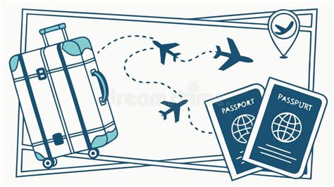 Travel Passport Icons Pattern Depicting International Travel And