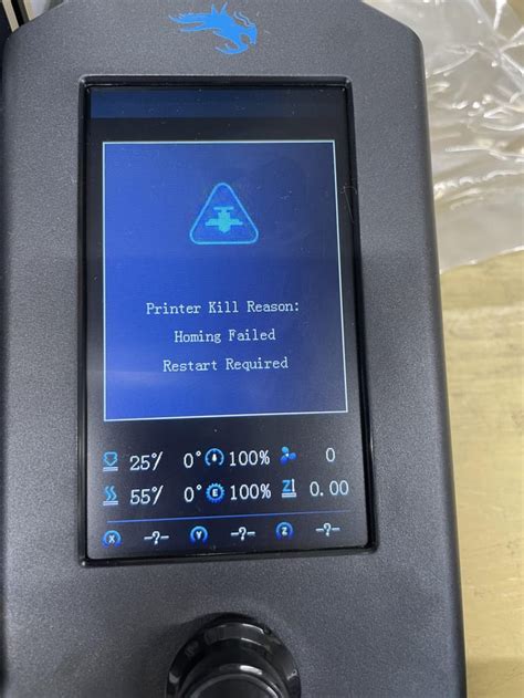 Help Printer Kill Reason Homing Failed Restart Required Render3v2
