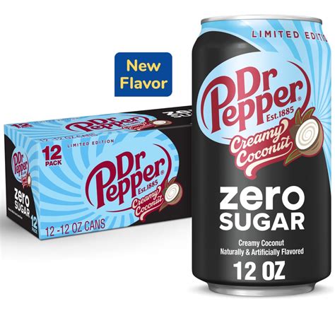 Dr Pepper Zero Sugar Creamy Coconut Soda Cans 12 Pk 12 Fl Oz Frys Food Stores