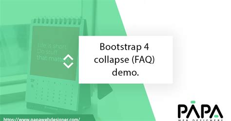 Bootstrap 4 Collapse Faq Demo