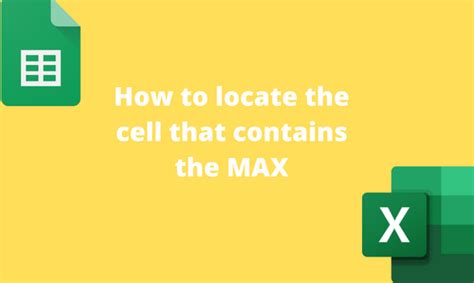 How To Locate The Cell That Contains The Max Basic Excel Tutorial