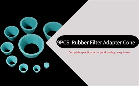Filter Adapter Cone Pack Of 9 Elasticity And Smooth Rubber Stopper Buchner Funnel Flask