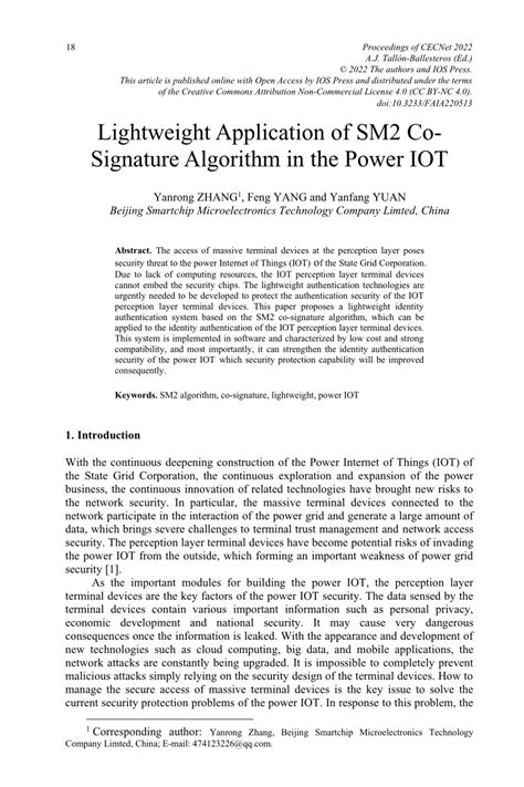 pdf lightweight application of sm2 co signature algorithm in the