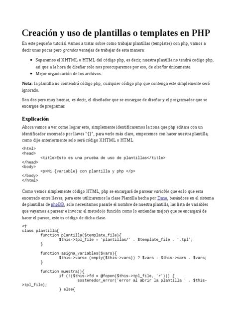 templates php descargar gratis pdf php html