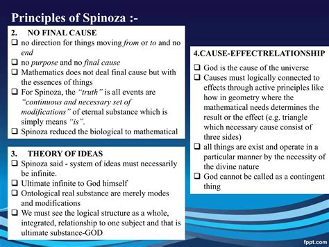 Spinoza And His Great Principles And Thoughts Pptx