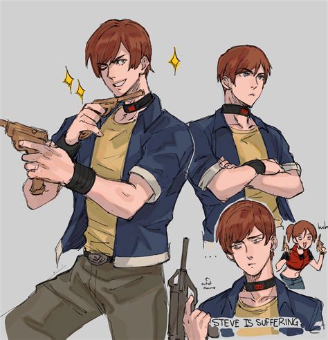 Claire Redfield And Steve Burnside Resident Evil And 1 More Drawn By