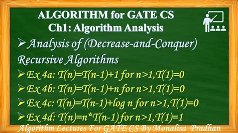 Ch 121 Analysis Of Decrease And Conquer Recursive Algorithms Tn