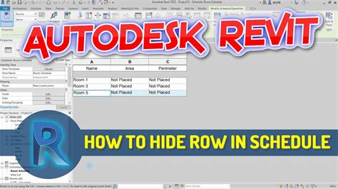 revit how to hide row in schedule tutorial youtube