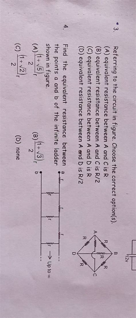 Find The Equivalent Resistance Between The Points A And B Of The Infinite