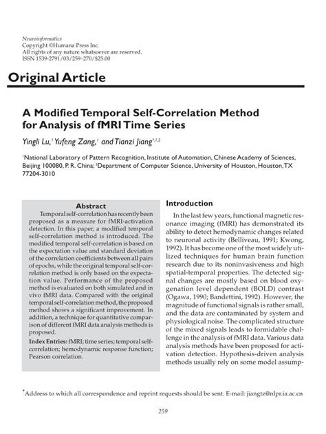 Pdf A Modified Temporal Self Correlation Method For Analysis Of Fmri Time Series Dokumentips