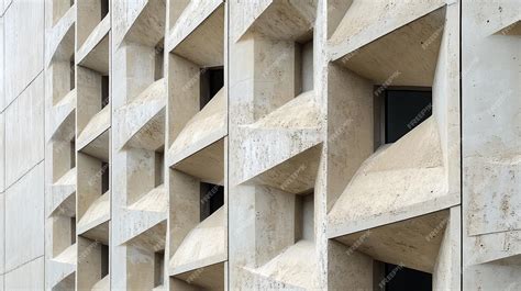 Un Edificio De Concreto Con Una Fachada De Concreto Y Un Bloque De