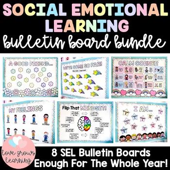 Social Emotional Learning Bulletin Board Bundle Year Long Sel Displays