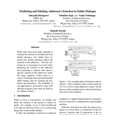 predicting and eliciting addressee s emotion in online dialogue acl anthology