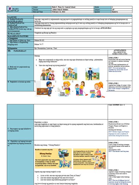 Classroom Observation Lesson Plan Ap 1 With Annotation Pdf