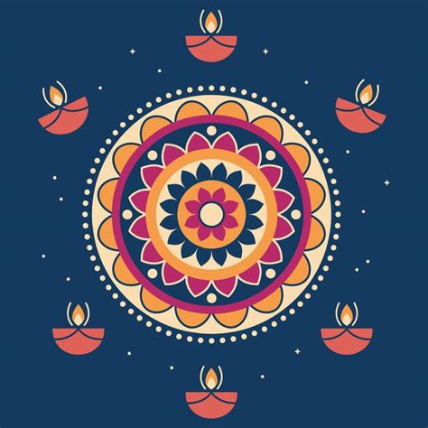 Deepavali Rangoli Designs For Diwali Vector Art Icons And Graphics
