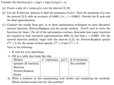 Consider The Function G X Log 1 Log X Log 1 Chegg Com
