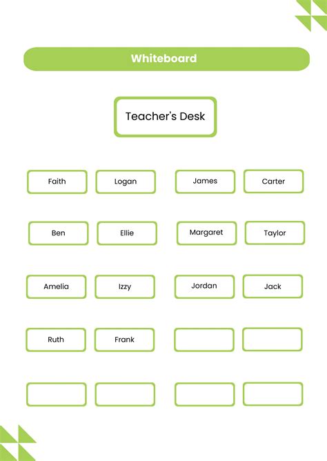 Generic Classroom Seating Chart In Illustrator Pdf Download