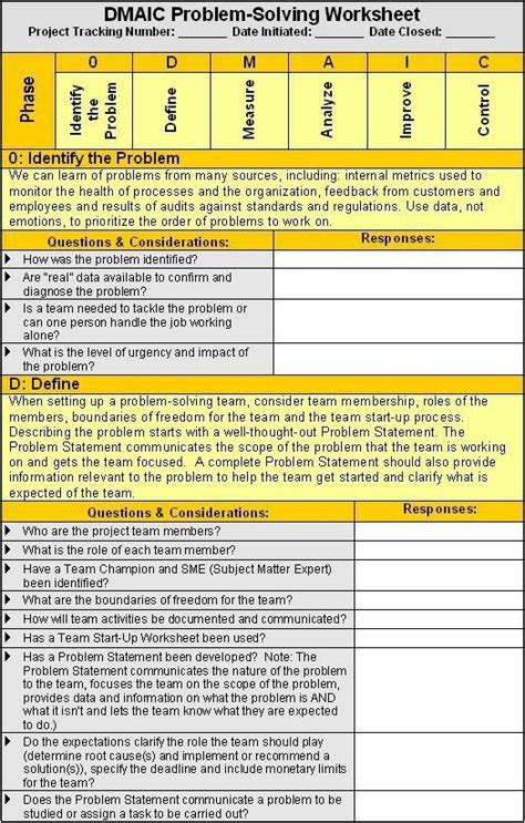 Aarti Patel On Linkedin ️ Dmaic Problem Solving Work Sheet Explained