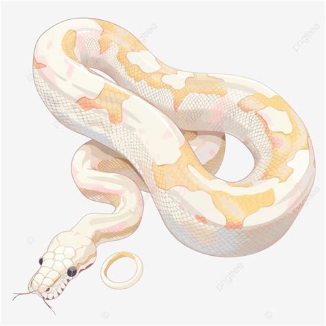 Cute Albino Ball Python Snake Cartoon Albino Animals Art Png