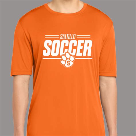 Saltillo Soccer Dri Fit Tee Orange With Soccer Cotton Tops