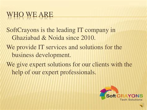 Ppt Softcrayons Tech Solution Pvt Ltd Powerpoint Presentation Free Download Id7455790