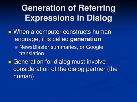 Ppt Generation Of Referring Expressions Modeling Partner Effects Powerpoint Presentation Id