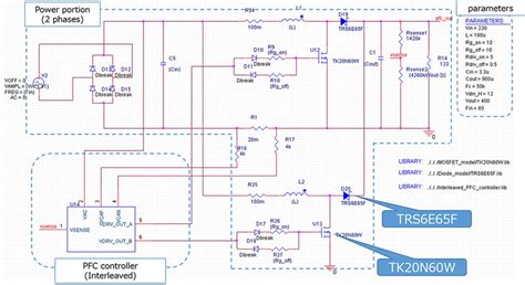 Interleaved Pfc Power Supply Basic Simulation Circuit 도시바 일렉트로닉스 코리아