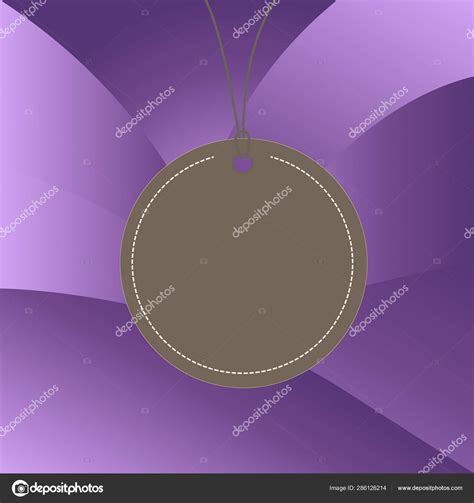 Circle Shaped Label Attached By Black String On The Top Colorful Background With A Small