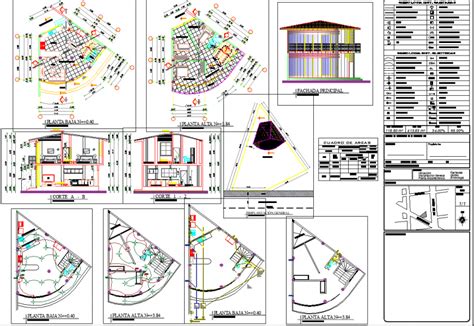 Triangle House Plot Detail Drawing In Dwg Autocad File
