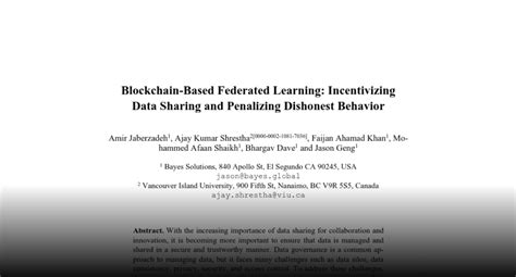 Paper Page Blockchain Based Federated Learning Incentivizing Data