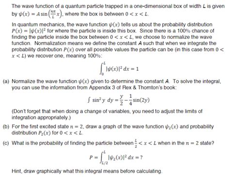 Solved Tlt The Wave Function Of A Quantum Particle Trapped
