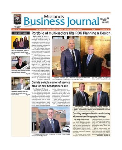 Midlands Business Journal April 19 2019 Vol 45 No 16 Issue By