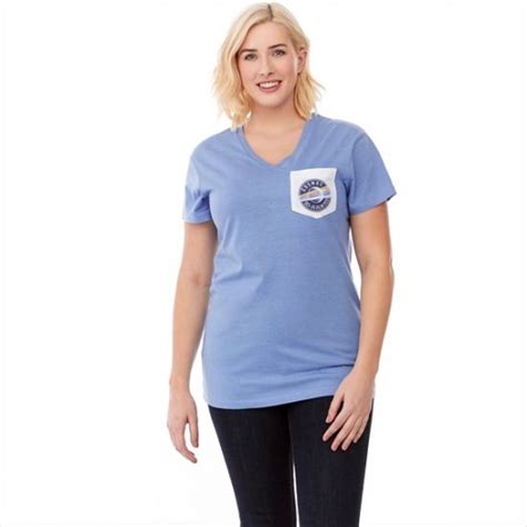 Customized Womens Monroe Short Sleeve Pocket Tee By Logotech 134452
