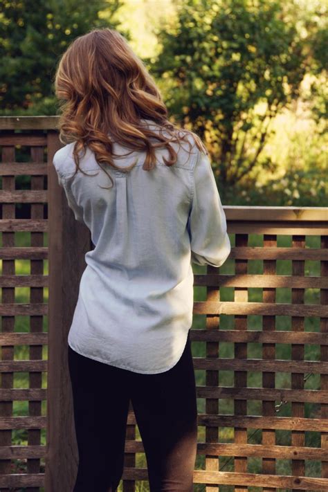 Cute Fall Outfit Leggings And Blue Jean Shirt Cute Fall Outfits
