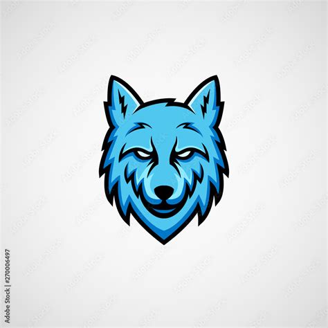 Blue Wolf Mascot Logo Vector Stock Vector Adobe Stock