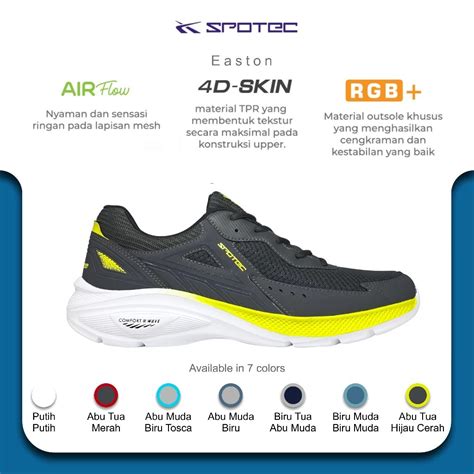 Jual Spotec Sepatu Running Artikel Easton Abu Tua Hijau Cerah Spotec