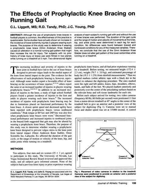 Pdf The Effects Of Prophylactic Knee Bracing On Running Gait