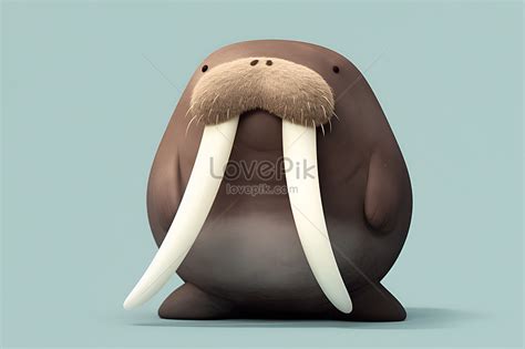 웃고 있는 바다코끼리 일러스트 무료 다운로드 Lovepik