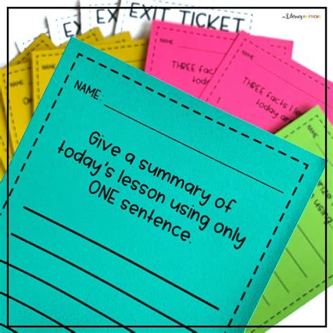 11 Compelling Reasons To Use Exit Tickets Literacy In Focus