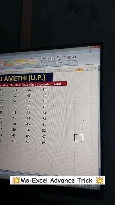 Ms Excel Advance Trick Shorts Ytshorts Excel Msoffice Ytviral Youtube
