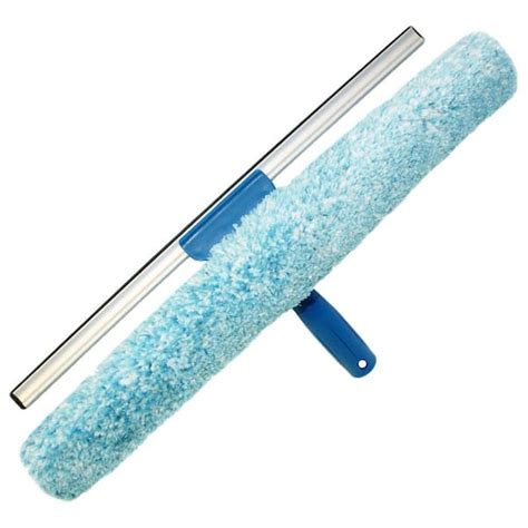 Unger 18 In Microfiber Combi Window Squeegee Scrubber 961720 The Home Depot