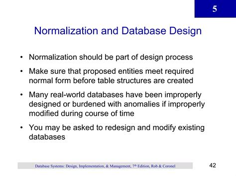 Chapter 5 Normalization Of Database Tablespdf