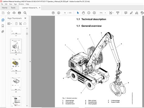 Liebherr Material Handling Machine Lh 50 M Litronic Operators Manual