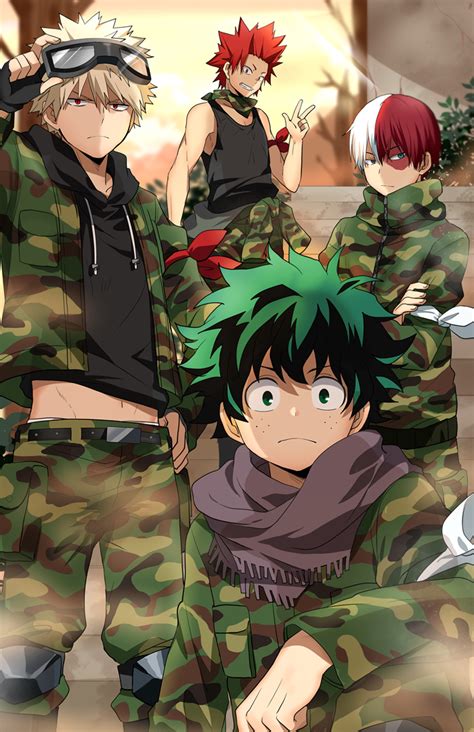 Midoriya Izuku Bakugou Katsuki Todoroki Shouto And Kirishima Eijirou