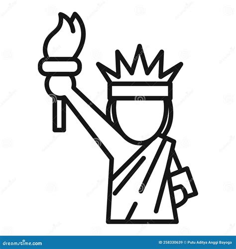 Thin Line Liberty Statue Stock Vector Illustration Of Liberty 258330639