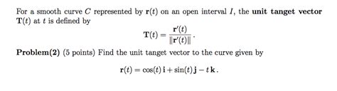 Solved For A Smooth Curve C Represented By Rt On An Open