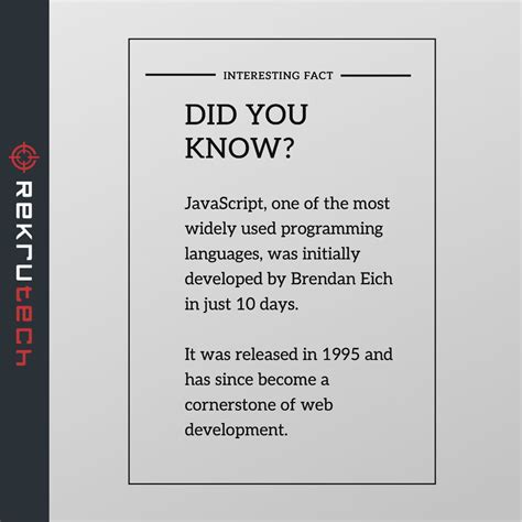 Rekrutech By Rekruter On Linkedin Programming Javascript Funfact Rekruter Rekrutech