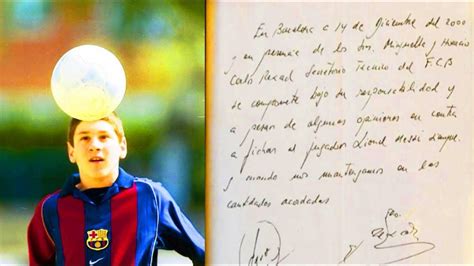 La Historia De La Servilleta El Contrato Que Fichó A Lionel Messi En