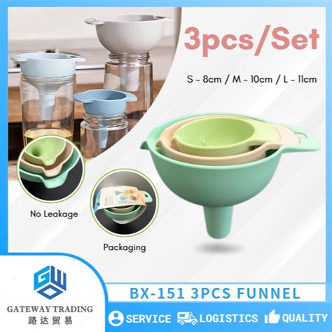 Nested Funnel Set With Handle 4 In 1 And Detachable Strainer Filter Easy To Use Premium