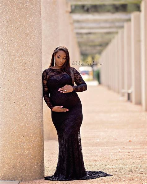 Elegant Maternity Gown Sex Lace Maxi Dress Pregnant Women Clothes